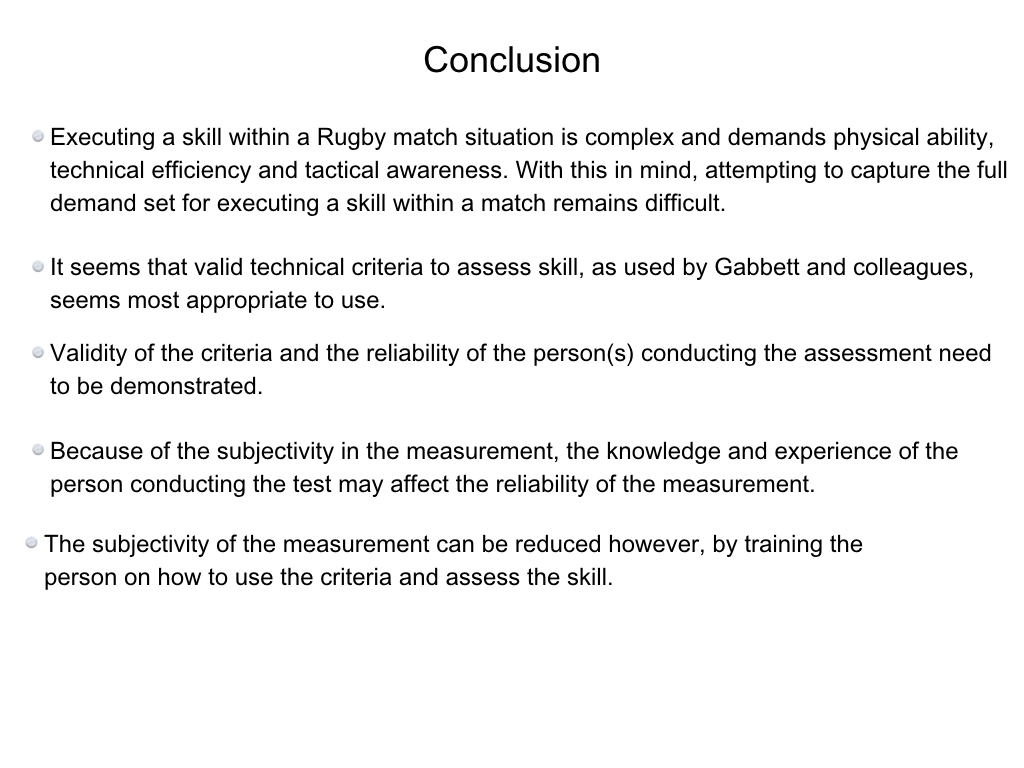 Measuring Skill in Rugby as Part of the Standard Team Testing Battery ...